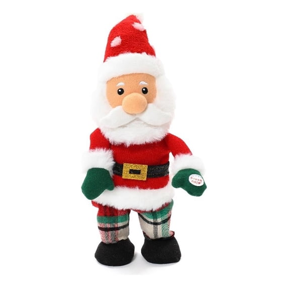 LuxenHome Animated Singing 16" Tall Santa Holiday Decoration, Battery ...