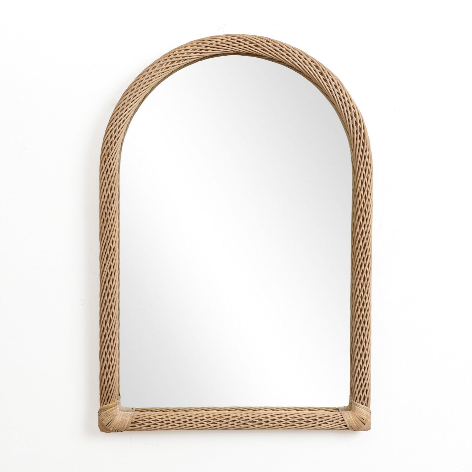 LuxenHome Bamboo Frame Arch Rectangle Accent Wall and Vanity Wall ...