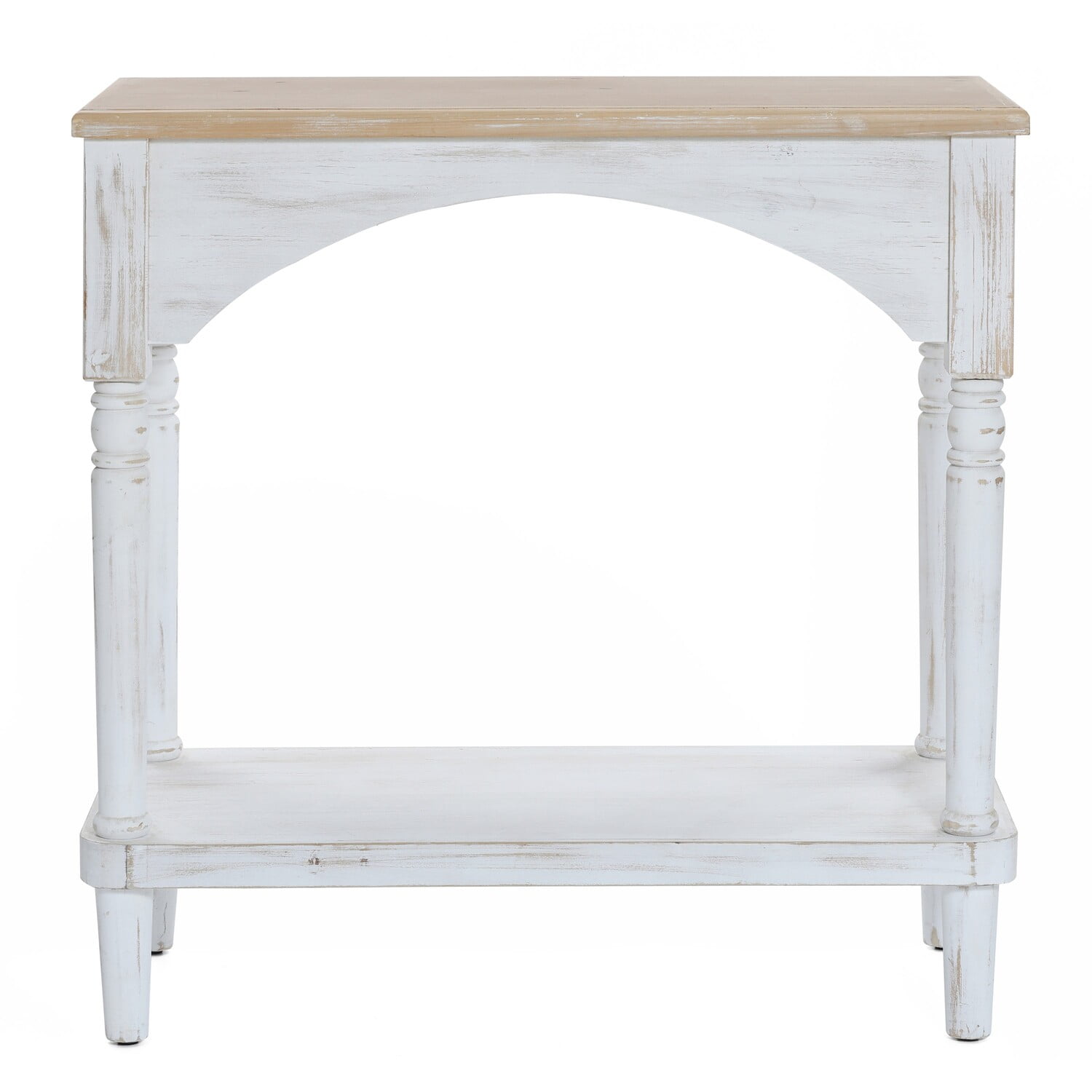 LuxenHome Farmhouse Rustic Entryway Console Table with Storage, Small ...