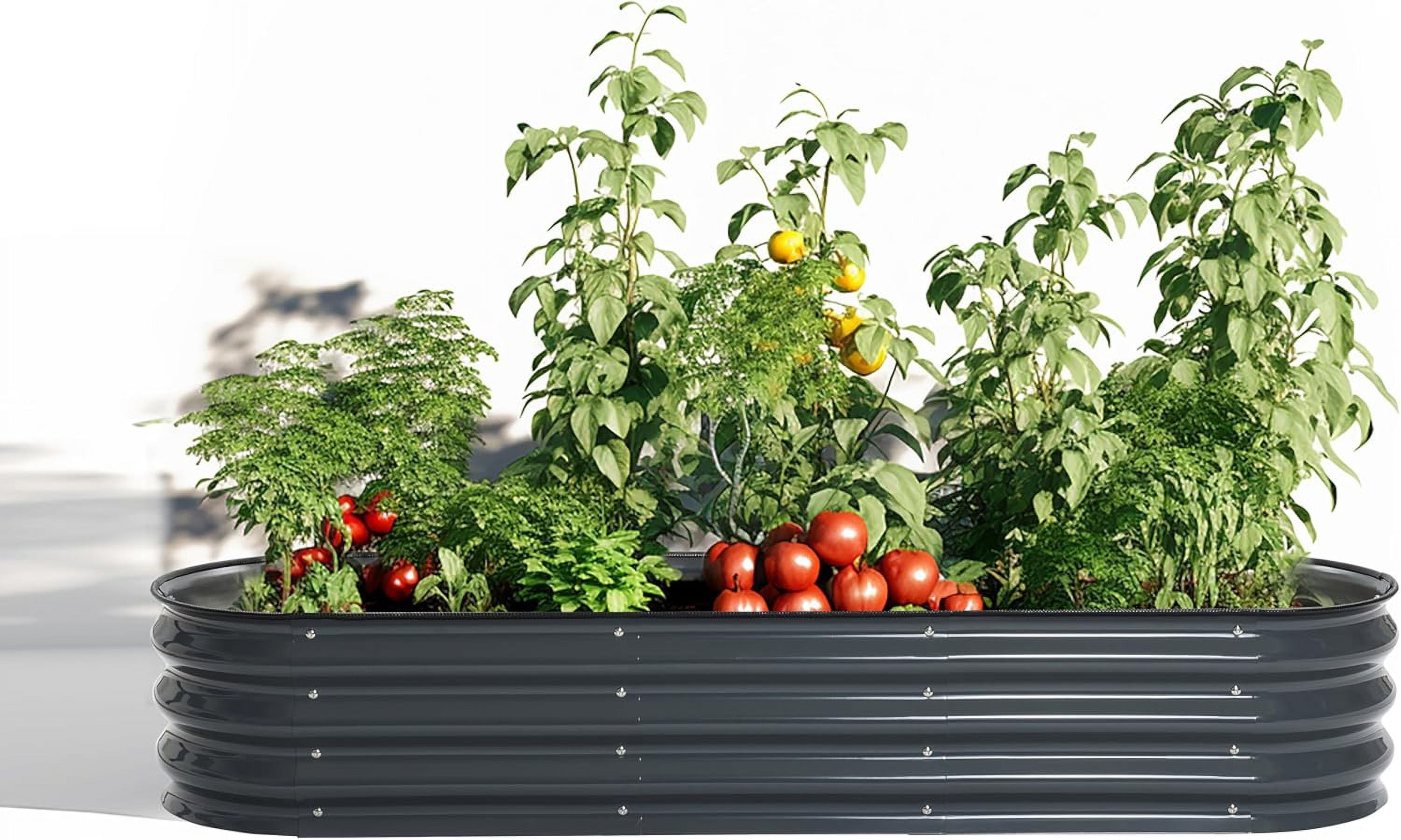 LuxenHome Galvanized Raised Garden Bed Kit,5.5-Ft Planter Box Raised ...