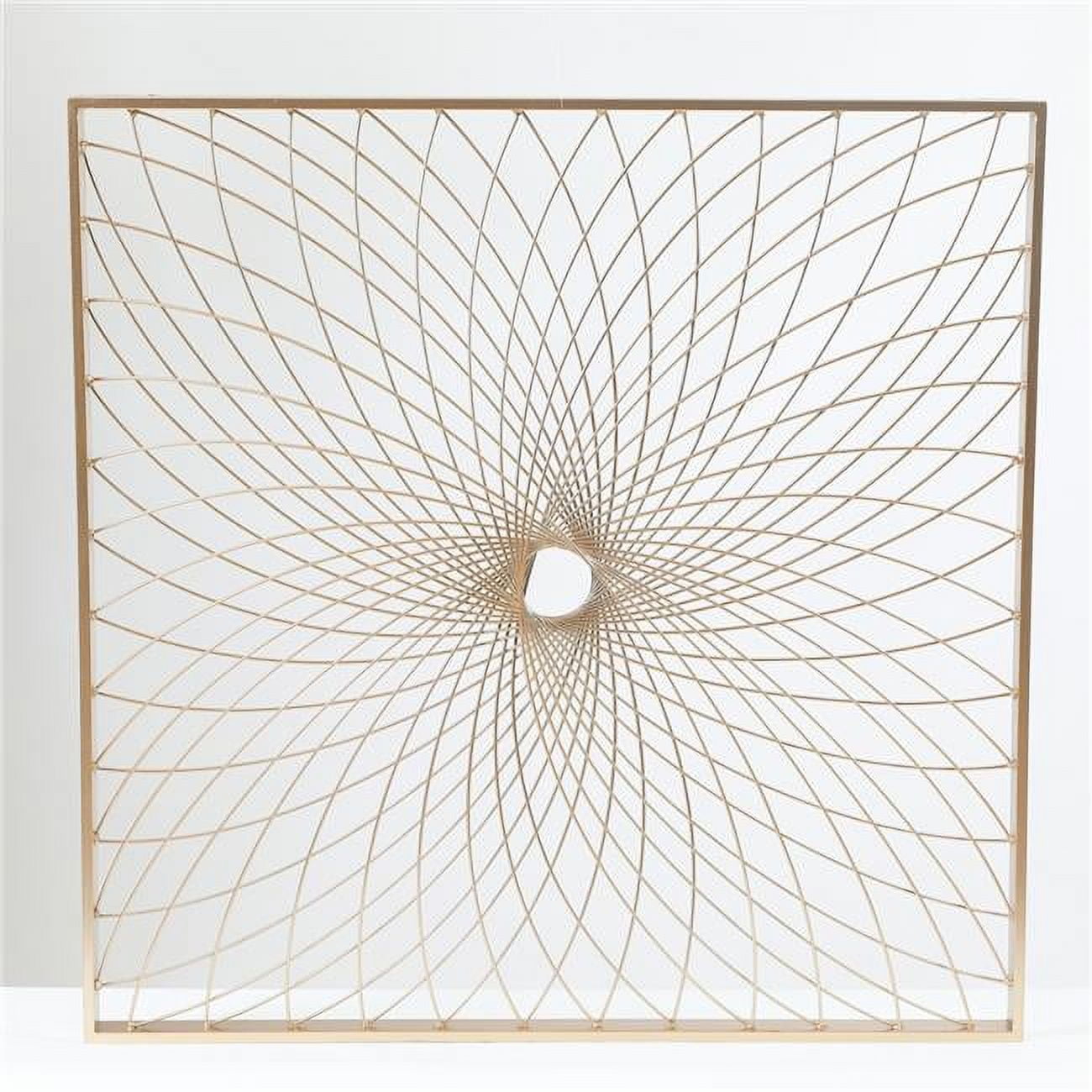 LuxenHome Gold Metal Spiral Flower Square Frame Wall Decor - Walmart.com