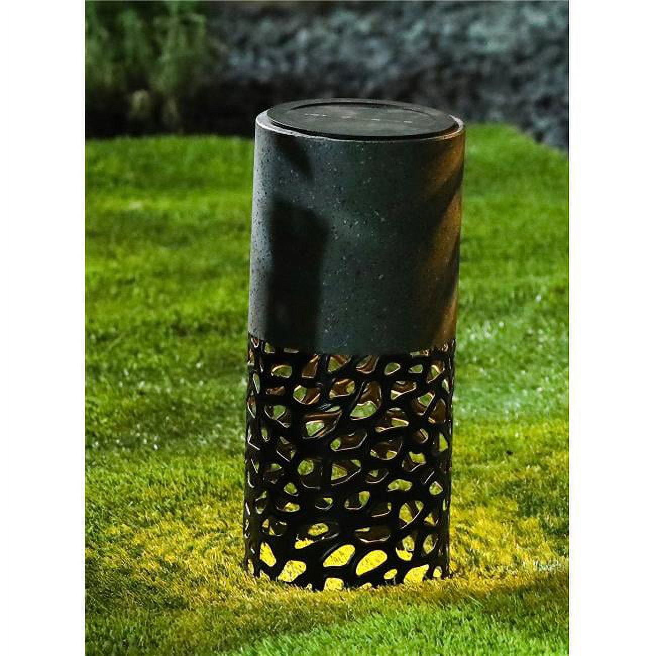 LuxenHome Gray MgO 11.8in. H Solar Powered Bollard Light - Walmart.com