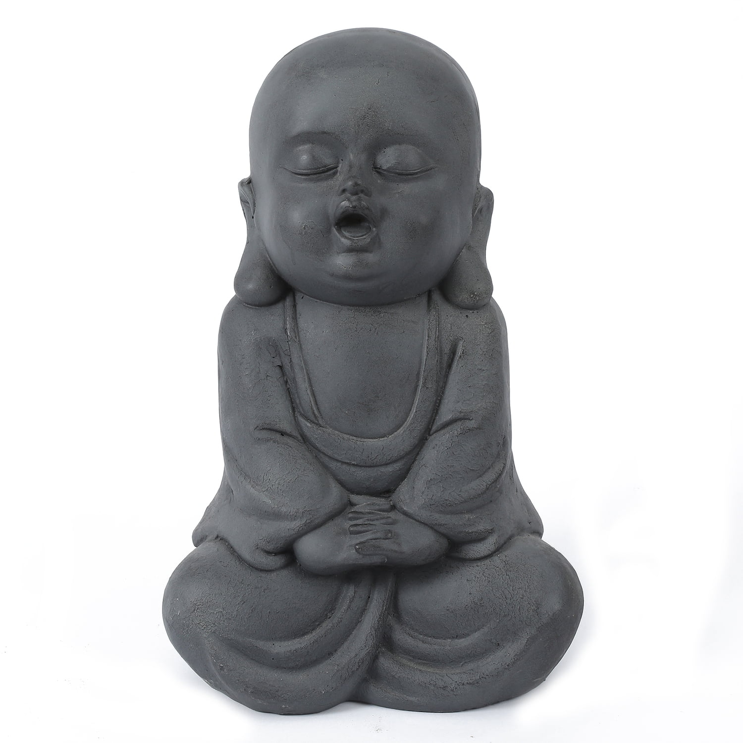 LuxenHome Gray MgO Meditating Buddha Garden Statue - Walmart.com