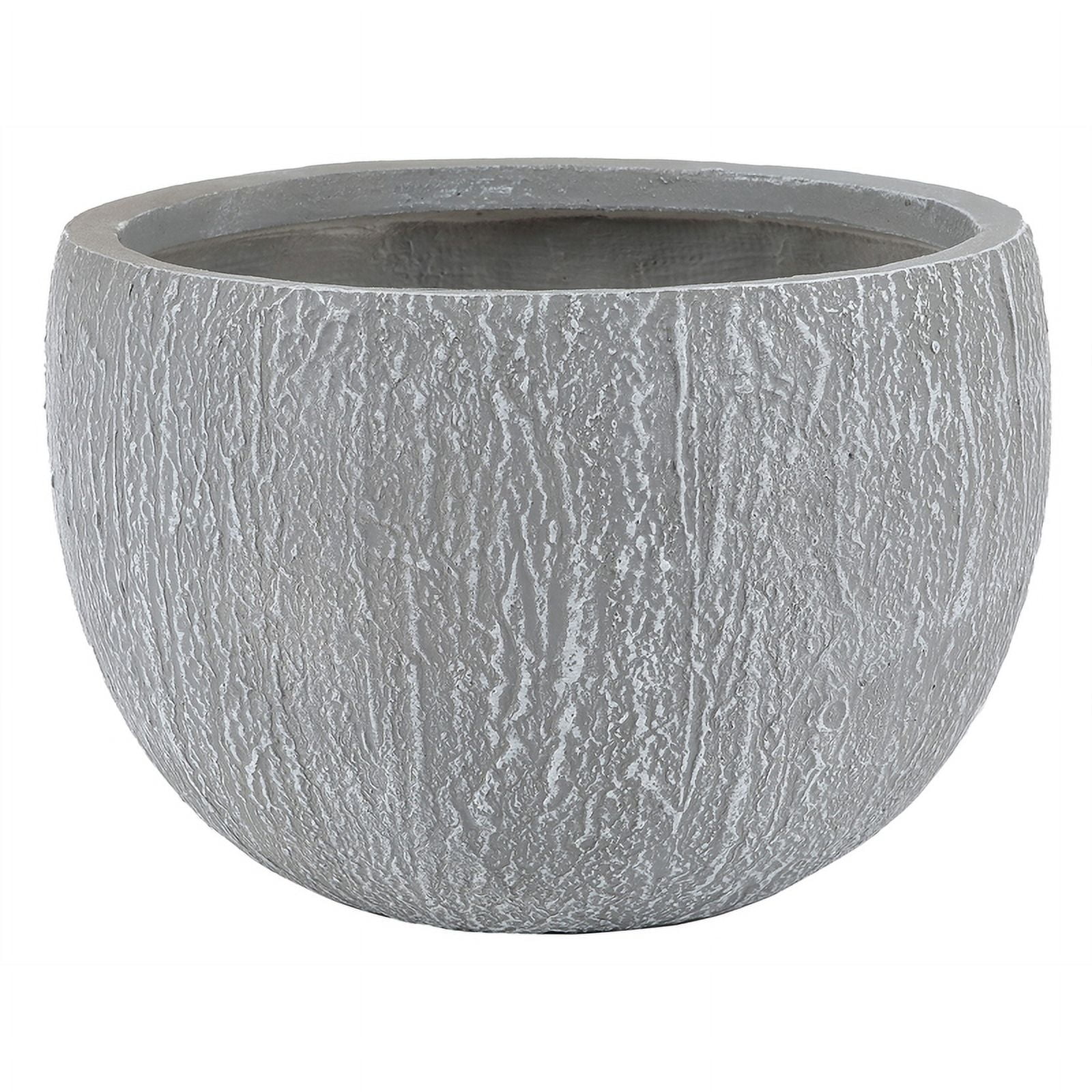 LuxenHome Light Gray MgO 12in. H Round Planter - Walmart.com