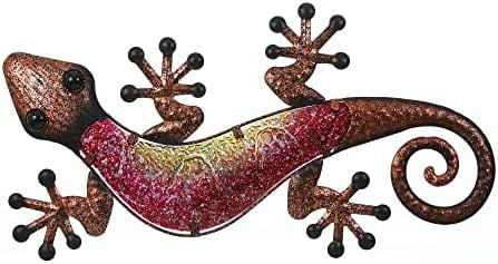 LuxenHome Metal Gecko Wall Art, 24-Inch Large Lizard Outdoor Wall Decor ...
