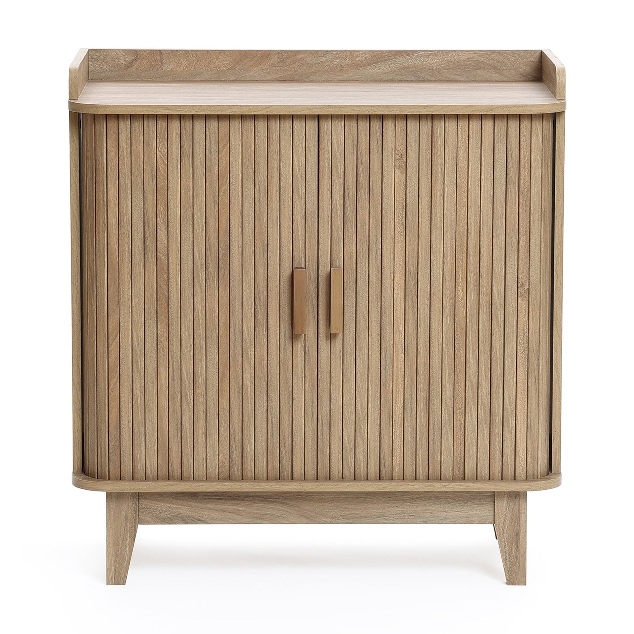 LuxenHome Mid-Century Modern Tambour-Style 2-Door 31.5-Inch Wide ...