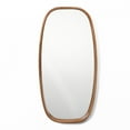 LuxenHome Natural Rubberwood Frame Rounded Rectangle Wall Mirror ...
