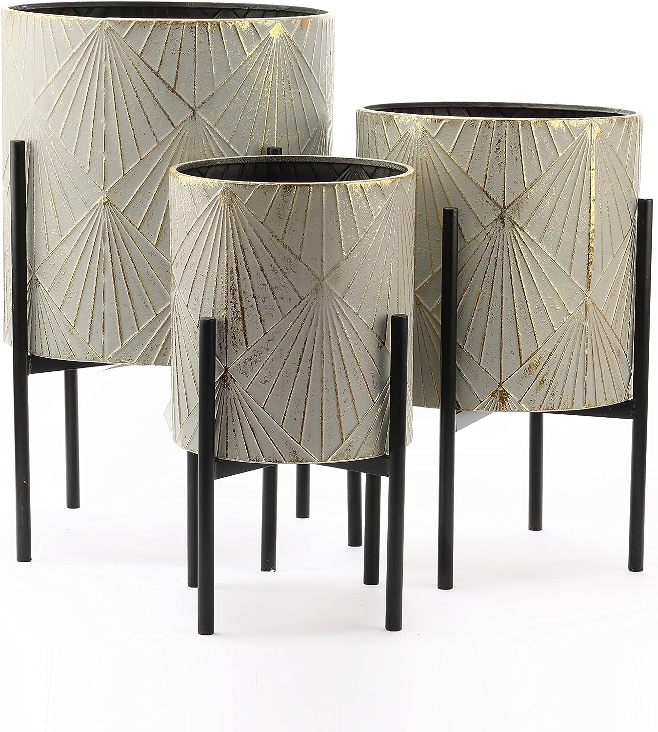 LuxenHome Planters for Indoor Plants, Set of 3 Plant Pots, Luxury ...