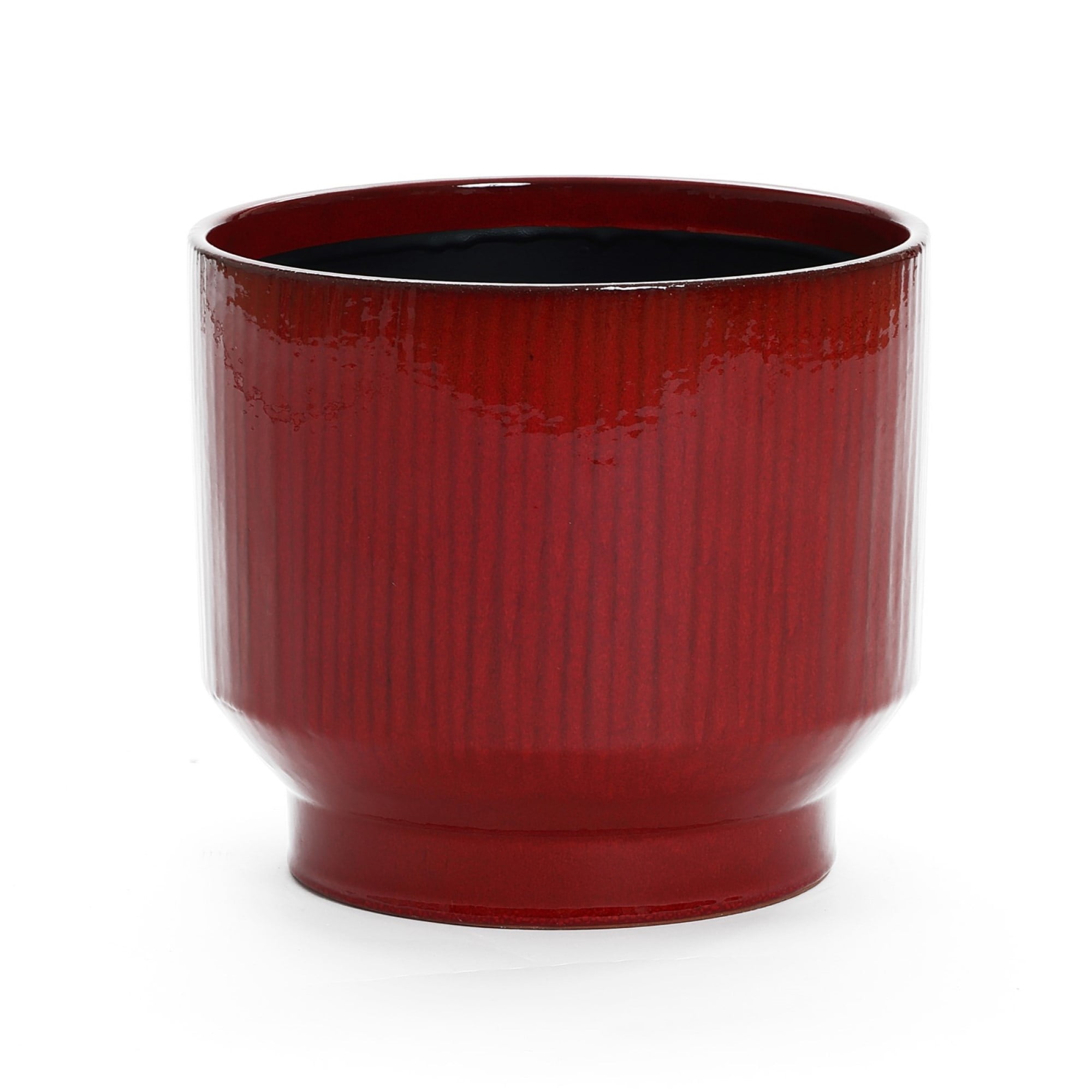 LuxenHome Red Wine 12.4-Inch Round Ceramic Planter - Walmart.com