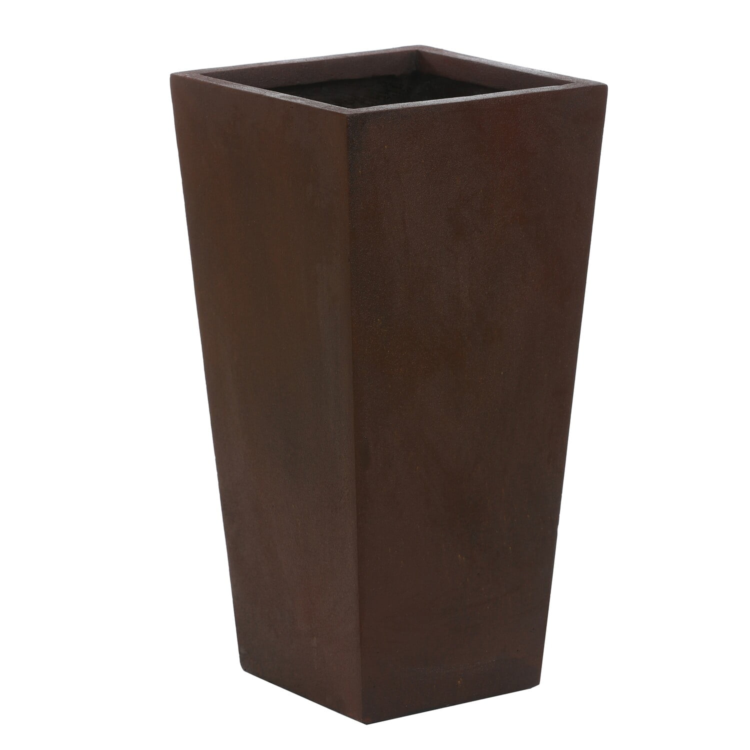 LuxenHome Rustic Brown MgO Outdoor Garden Flower Pot - 18.5in.H Tall ...