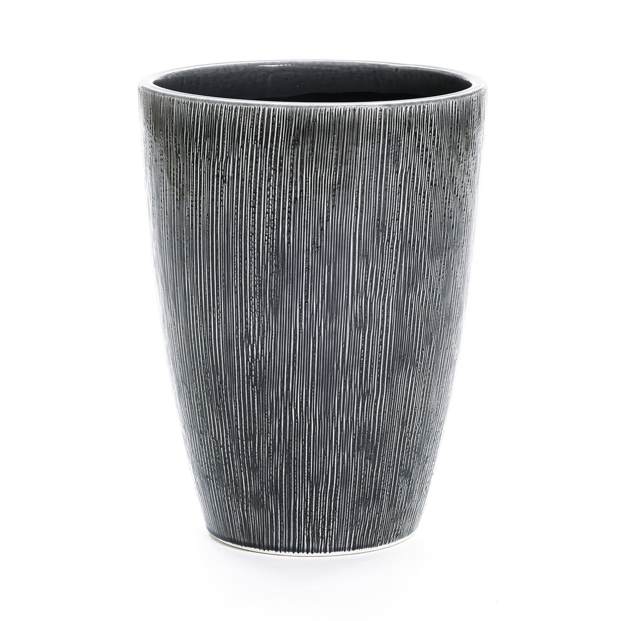 LuxenHome Sea Gray Ripples 17-Inch Tall Ceramic Planter - Walmart.com