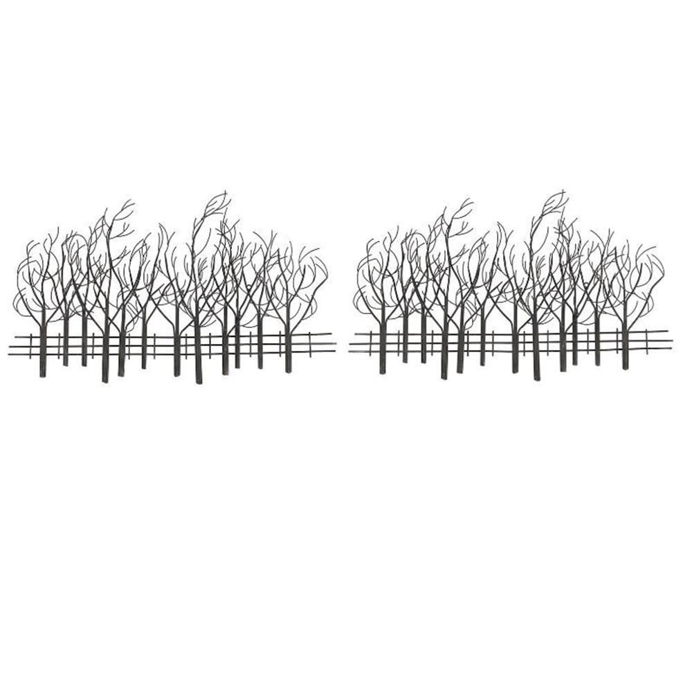 LuxenHome Set of 2 Black Metal Trees Wall Decor - Walmart.com