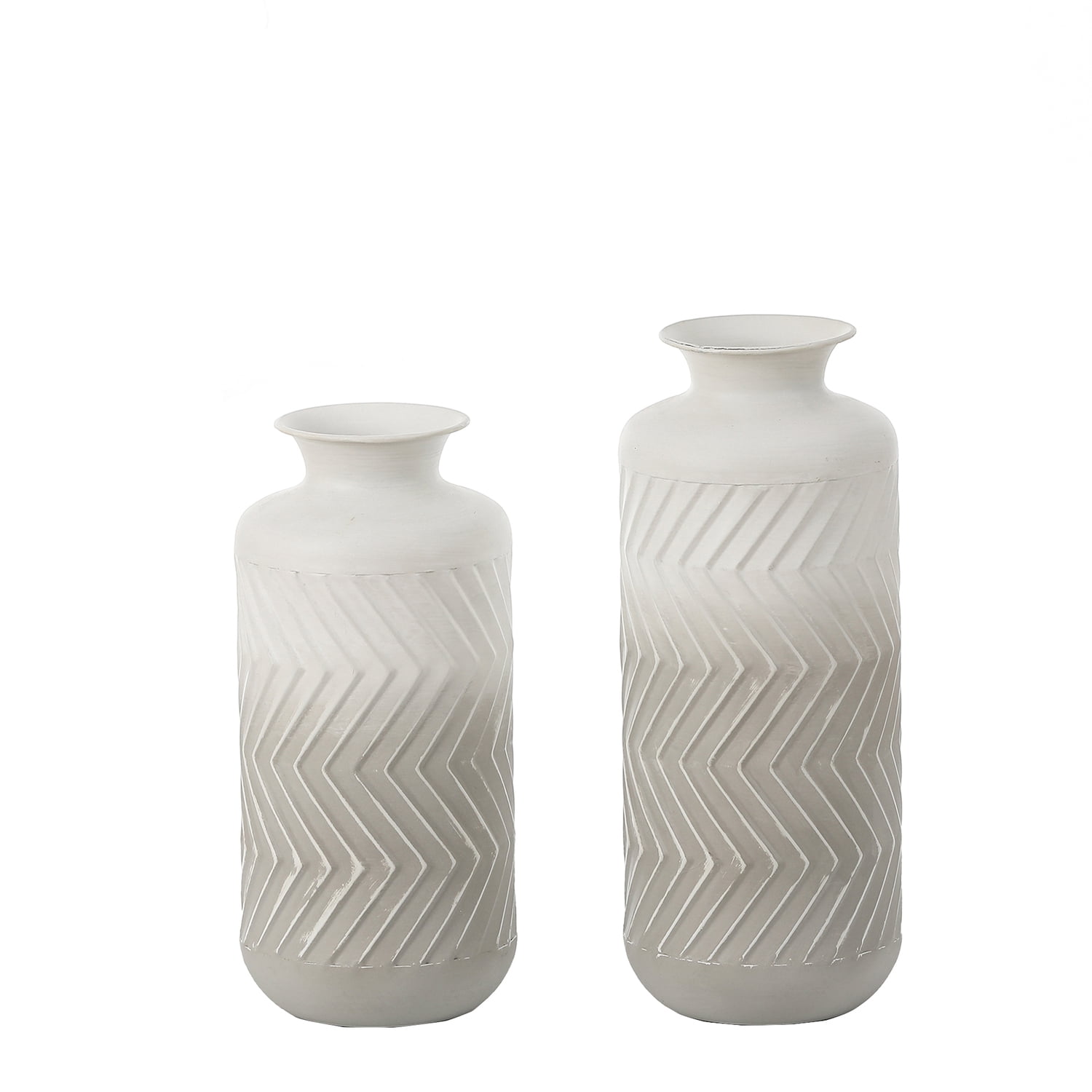 LuxenHome Set of 2 Gray and White Metal Bottle Vases - Walmart.com