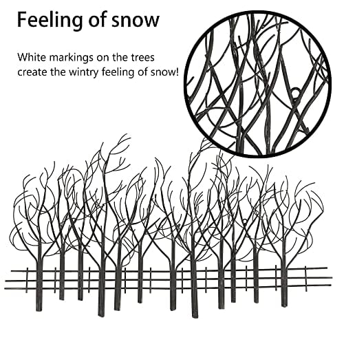 LuxenHome Snowy Black Metal Field of Trees Wall Decor 3D Effect Metal ...