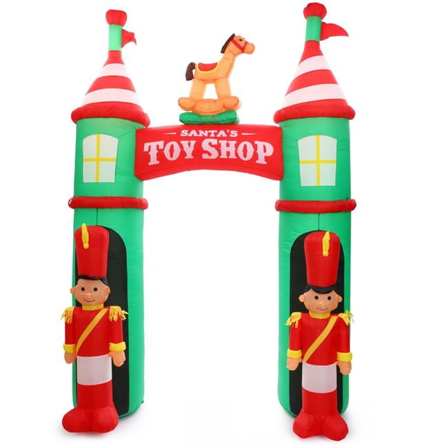 LuxenHome WHIN1616 10 ft. Toy Shop Inflatable Arch with Nutcracker ...