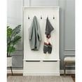 LuxenHome White MDF Hall Tree with Storage Bench - Walmart.com