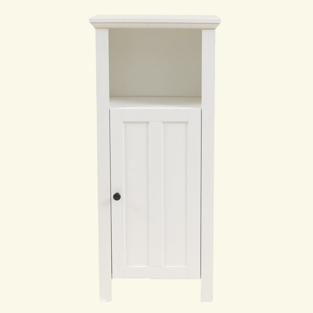 LuxenHome White MDF Wood Floor Bathroom Storage Cabinet - Walmart.com