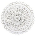 LuxenHome White Wood Flower Round Wall Decor - Walmart.com