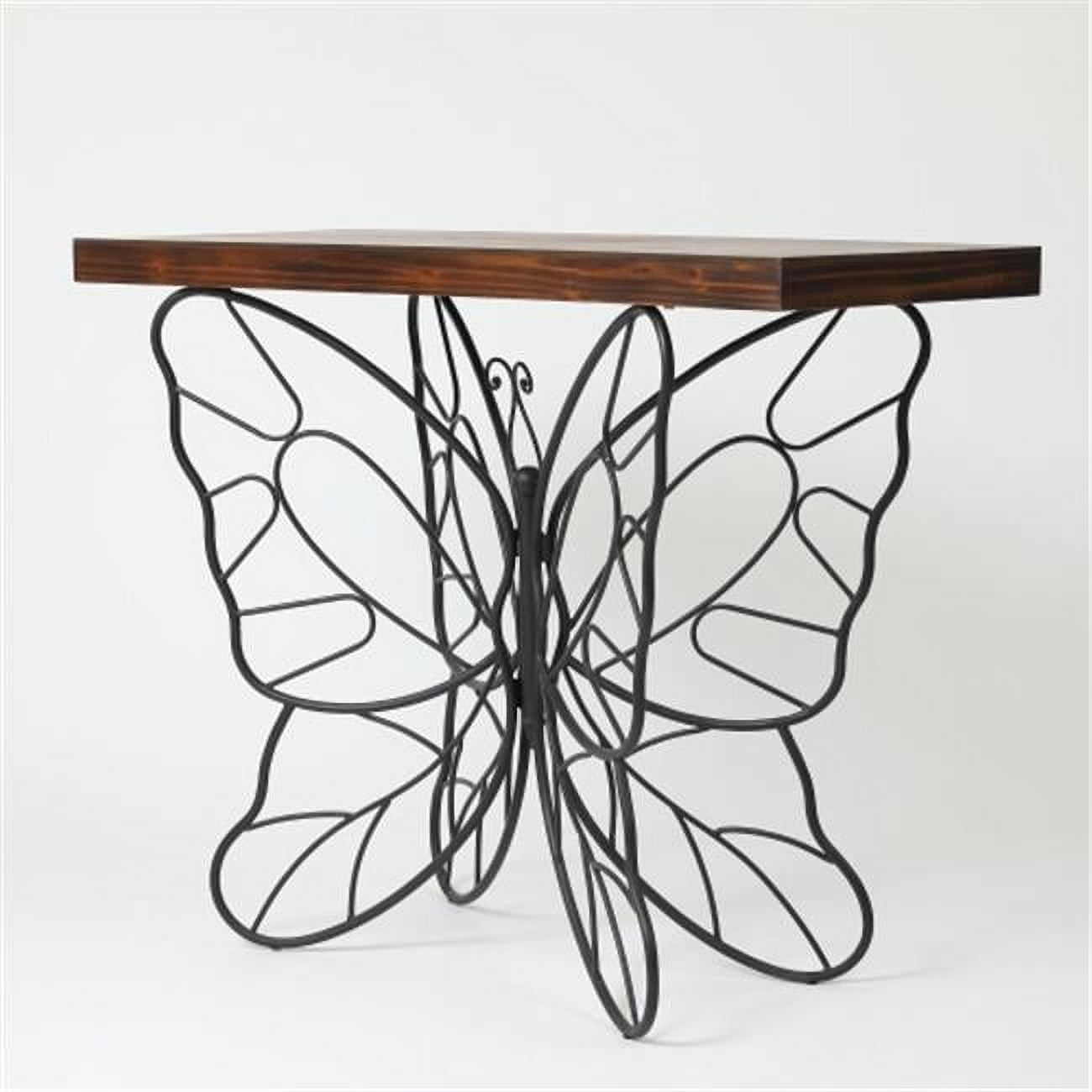 LuxenHome Modern Entry Hallway Butterfly Accent Console Table with Dark ...