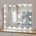 25''x21'' Large Hollywood Vanity Mirror with Lights Wall Mount Tabletop ...