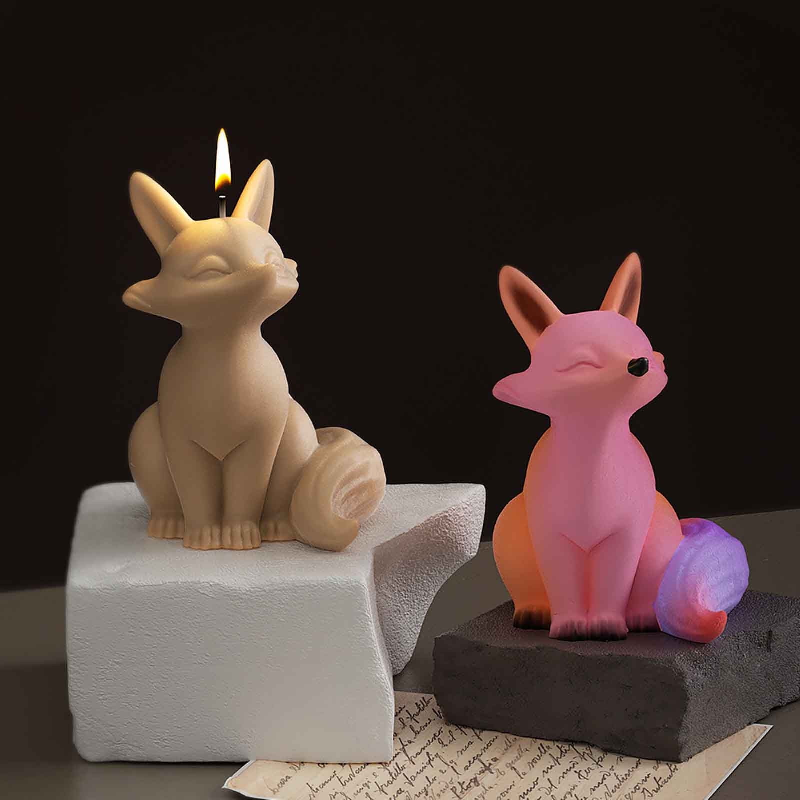 Luxicdy Fox Candle Molds, DIY Animal Silicone Molds, Fox Shape Clay ...