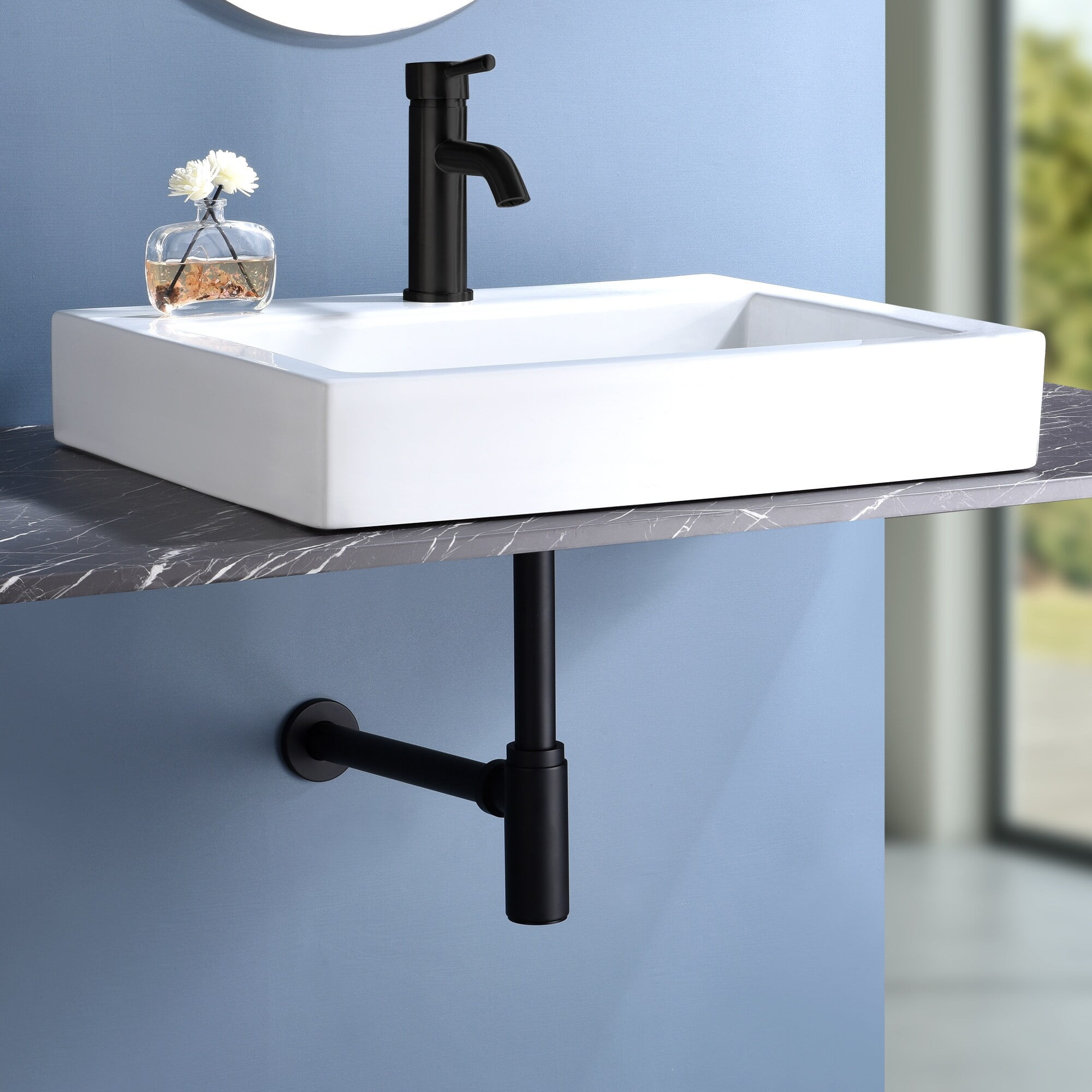 Luxier BPT01 Designer 1-1/4 in. Round Bottle Trap P-Trap Matte Black ...