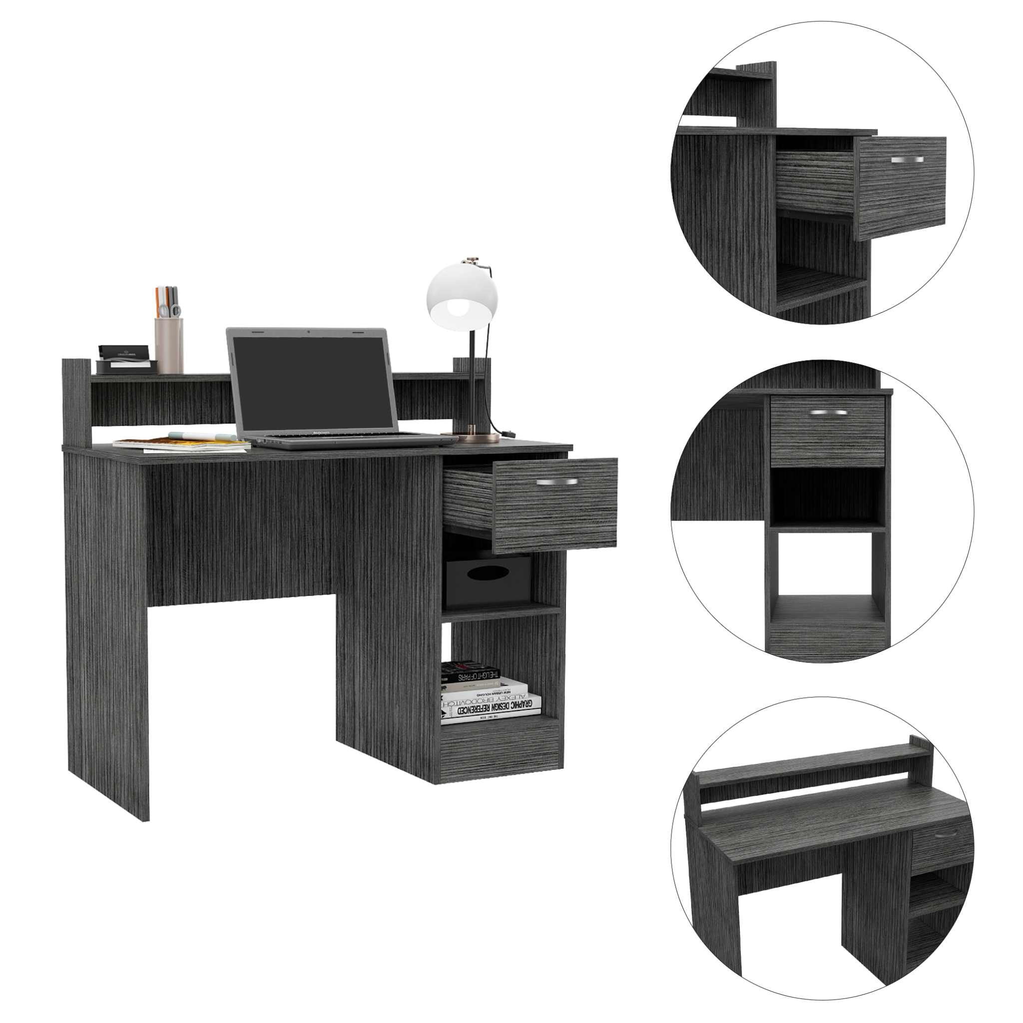 Luxin Smoky Oak Computer Desk - Walmart.com