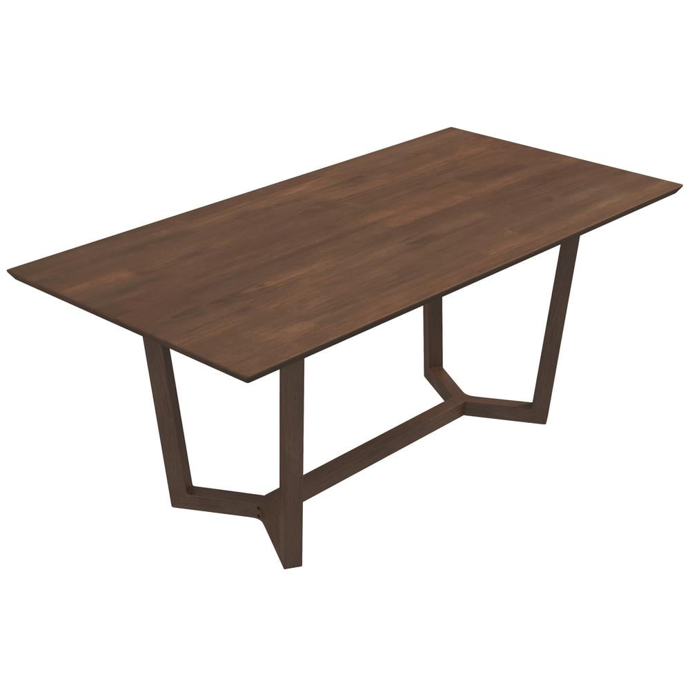 Luxley Mid Century Modern Style Solid Wood Walnut 71" Rectangular Dining Table - Walmart.com