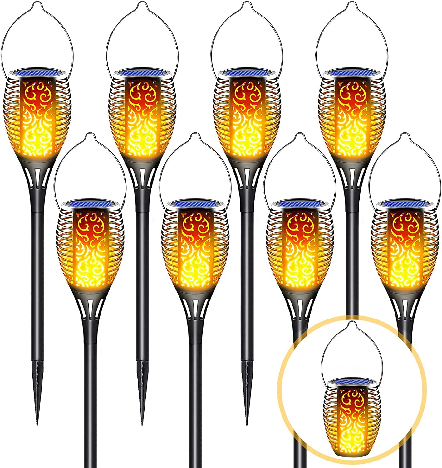 Luxlite Solar Lights Outdoor LED Light with Flickering Flame ...