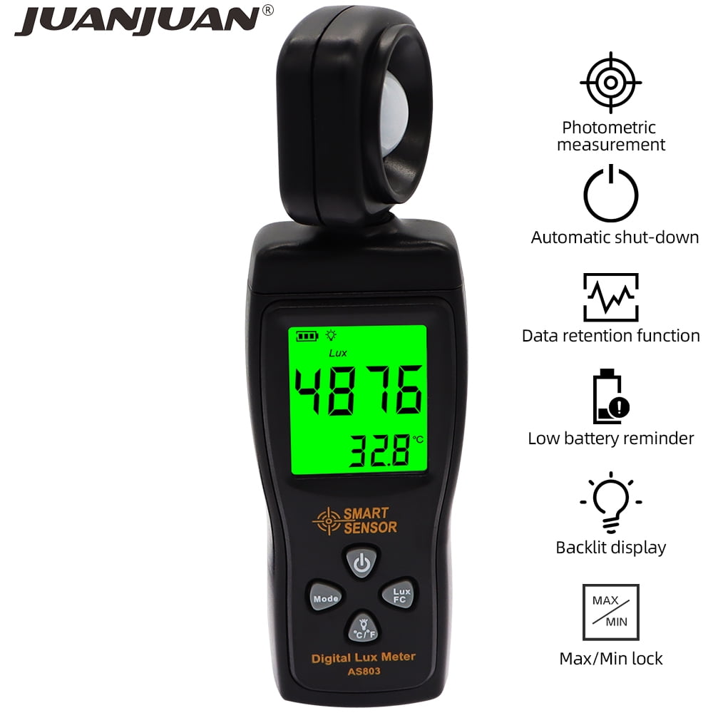 Luxmeter Digital Light Meter Lux Meter 200,000 Lux UV Radiometer LCD ...