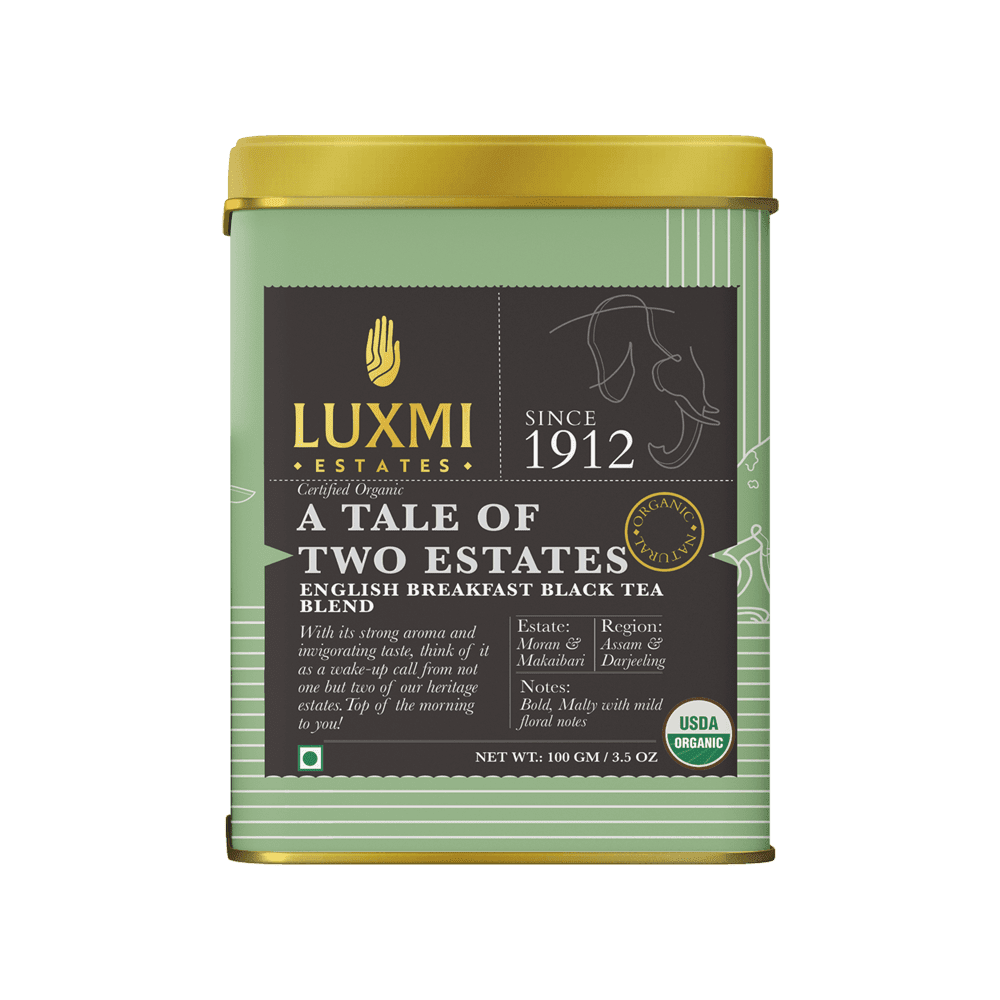 Luxmi Estates A Tale of Two Estates 100gm Tin | Certified Organic Black ...