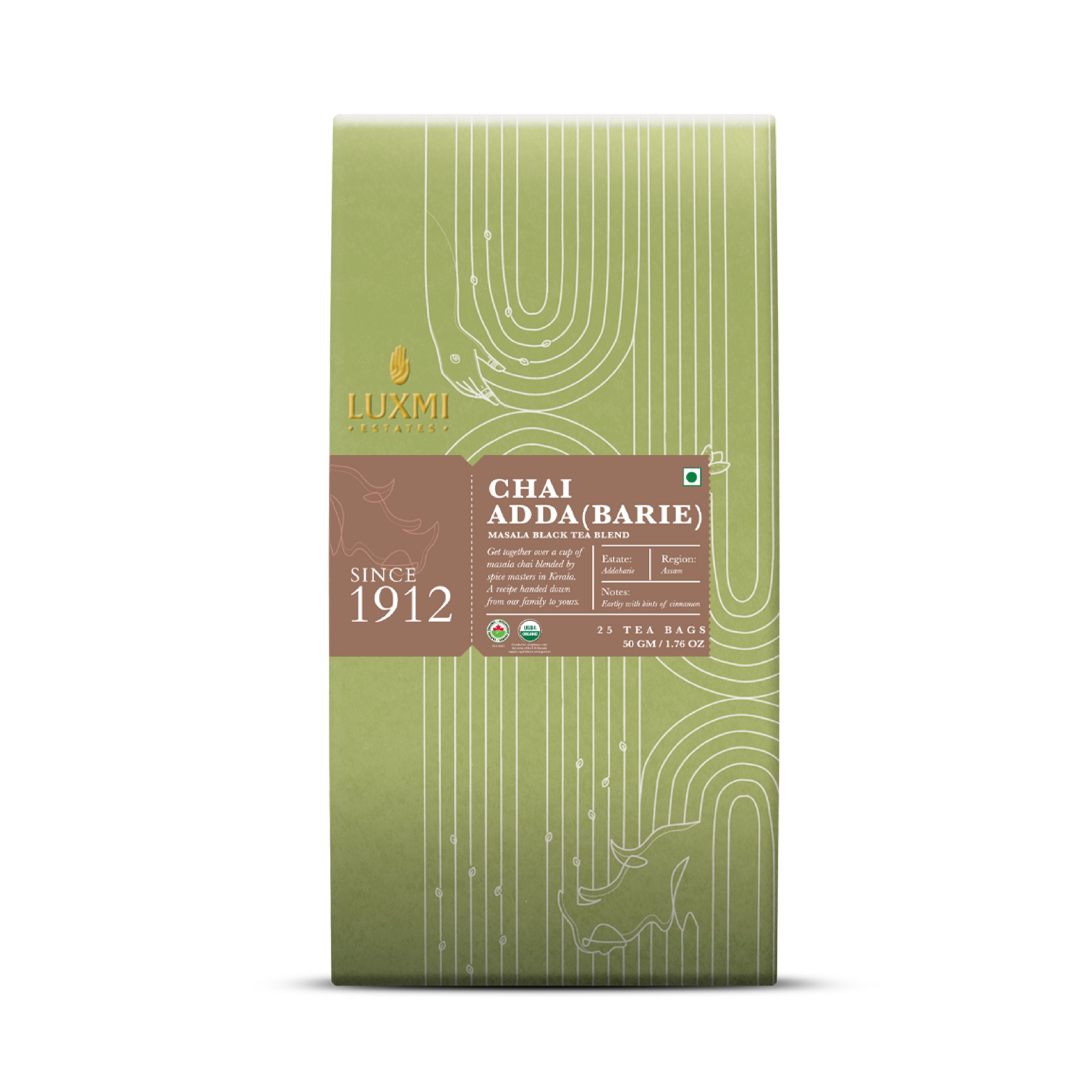 Luxmi Estates Chai Adda-Bari 25 Tea Bags (50g) Pack | Masala Chai ...