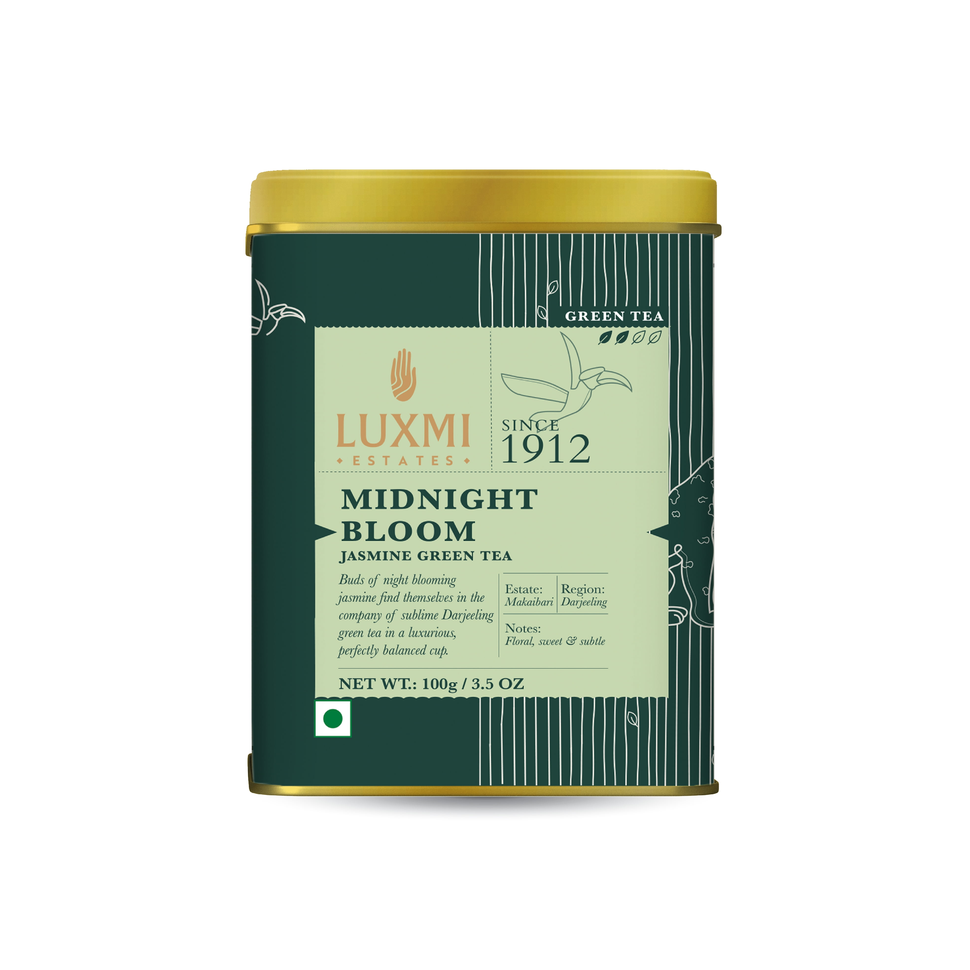 Luxmi Estates Jasmine Green Tea with Organic Leaves & Flowers, USDA ...