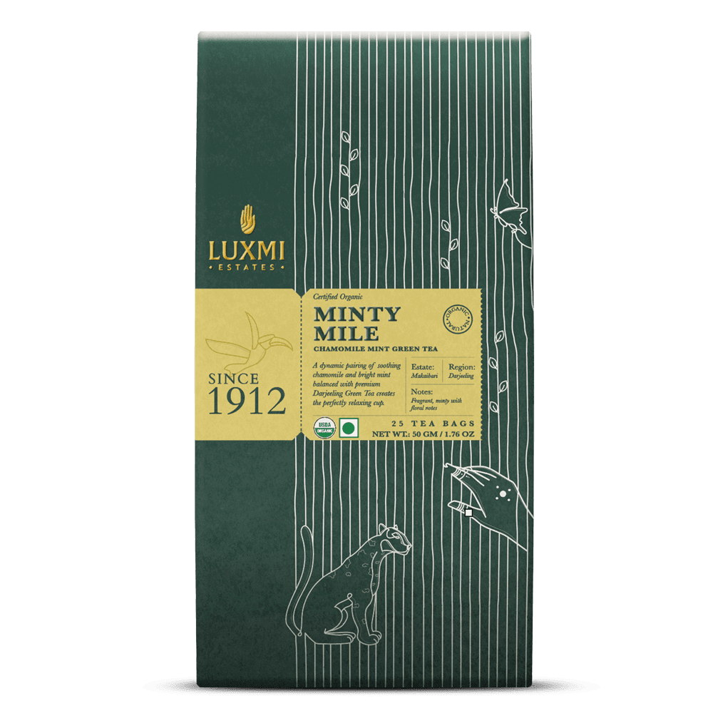 Luxmi Estates Minty Mile Green Tea 25 Tea Bags (50g) Pack | Certified ...