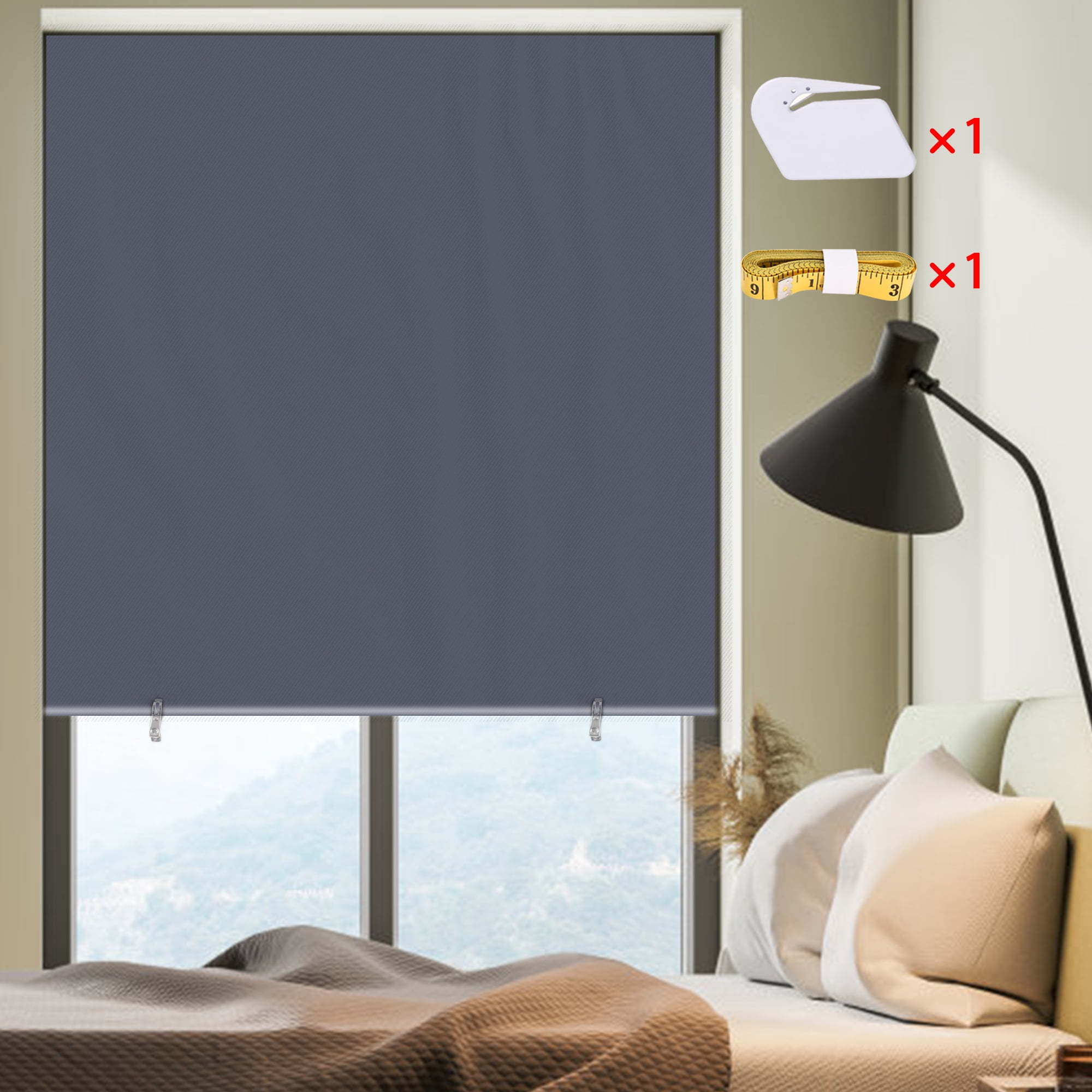 Luxmo 100% Blackout Window Blinds, UV Protection, Easy to Install, for ...