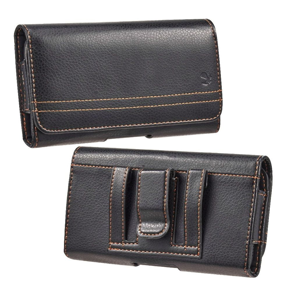 Luxmo Belt Holster Case Horizontal PU Leather Stitching Magnetic Phone ...