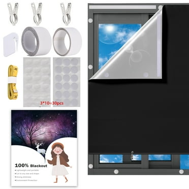 FSCIDA-Blackout Curtains for Bedroom (17"x48"), Portable Window Blinds ...