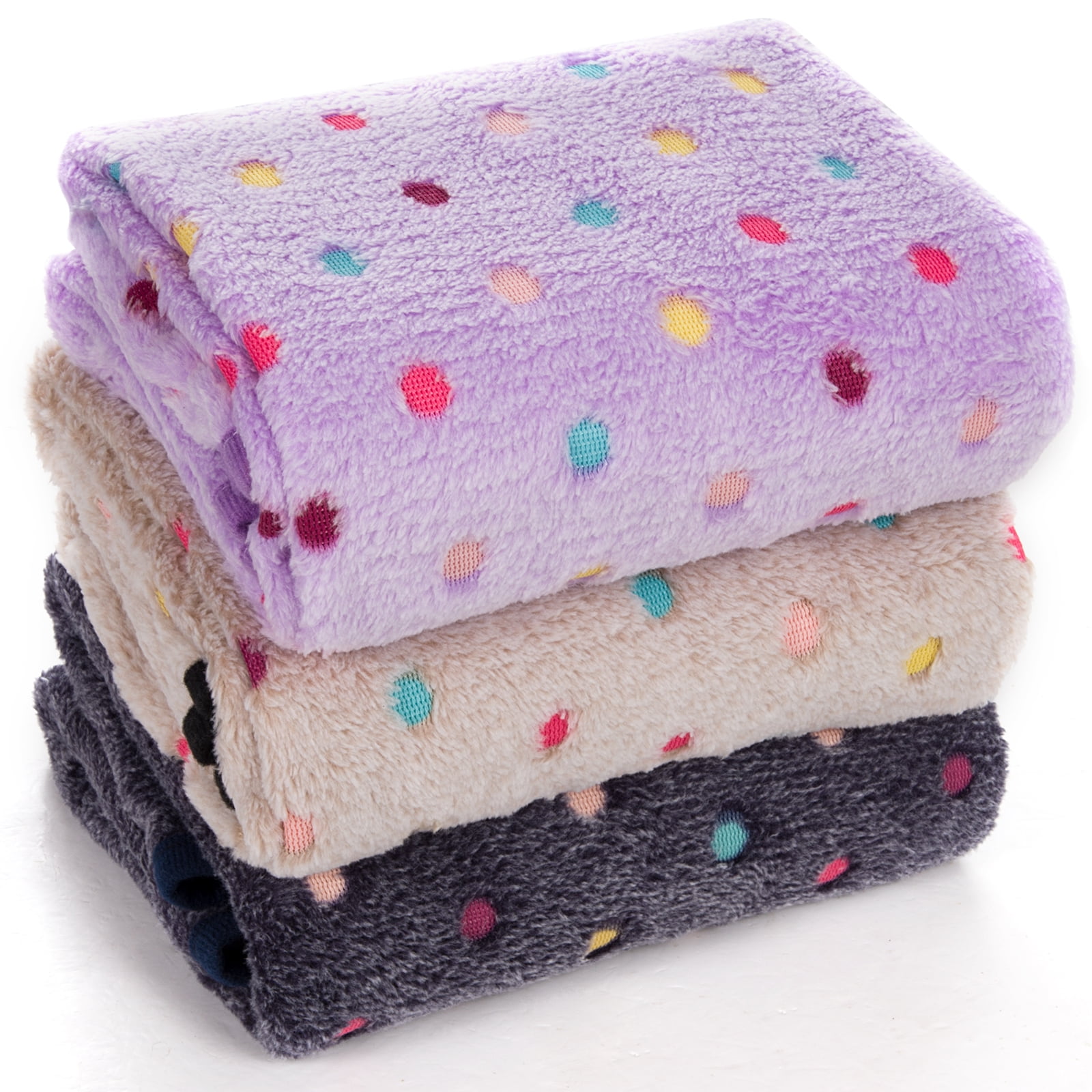 Luxmo Puppy Blanket, 3 Pack Small Dog Pet Blankets Puppy Fleece ...