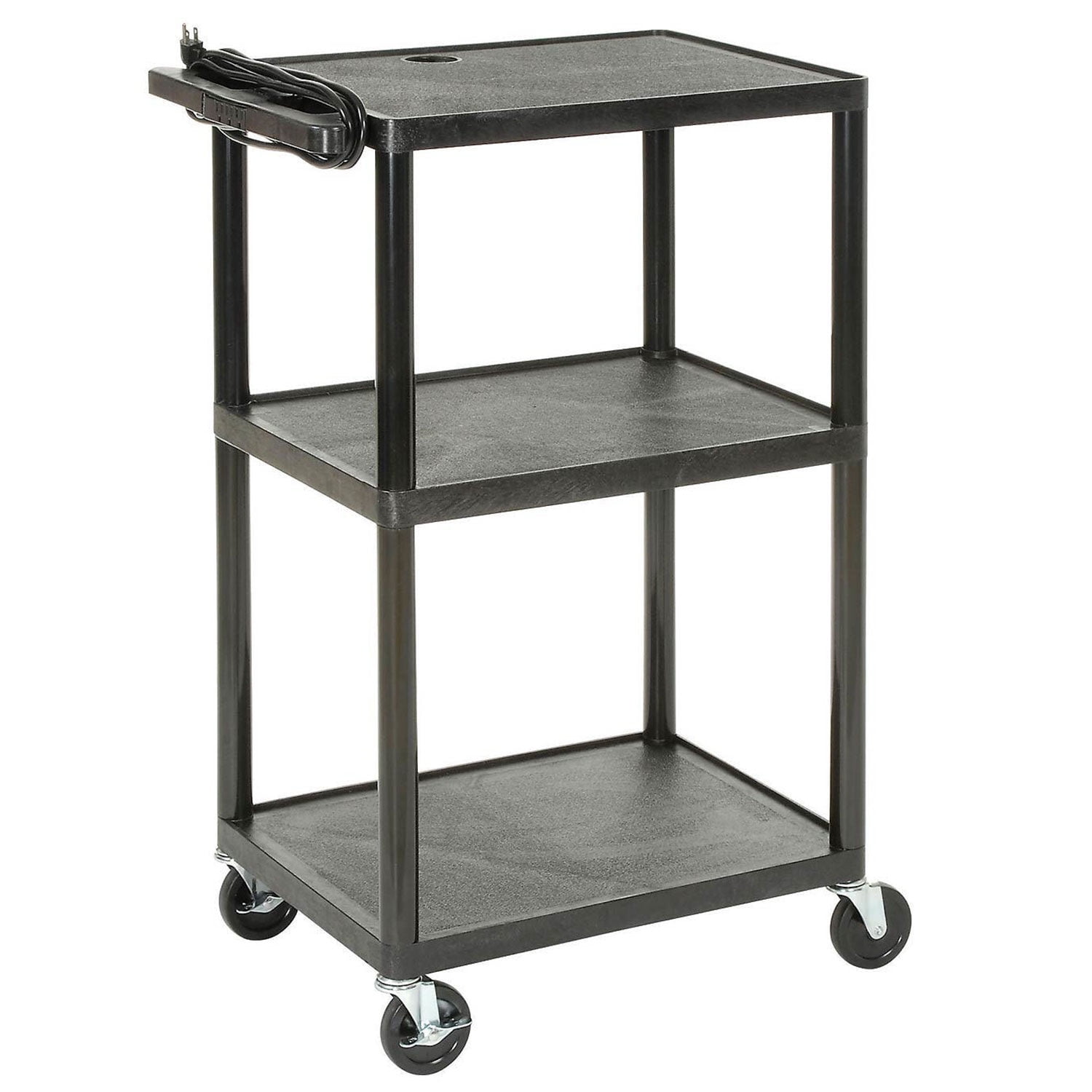 Luxor Plastic Audio Visual & Instrument Cart 32 X 24 X 40 Three Shelves ...