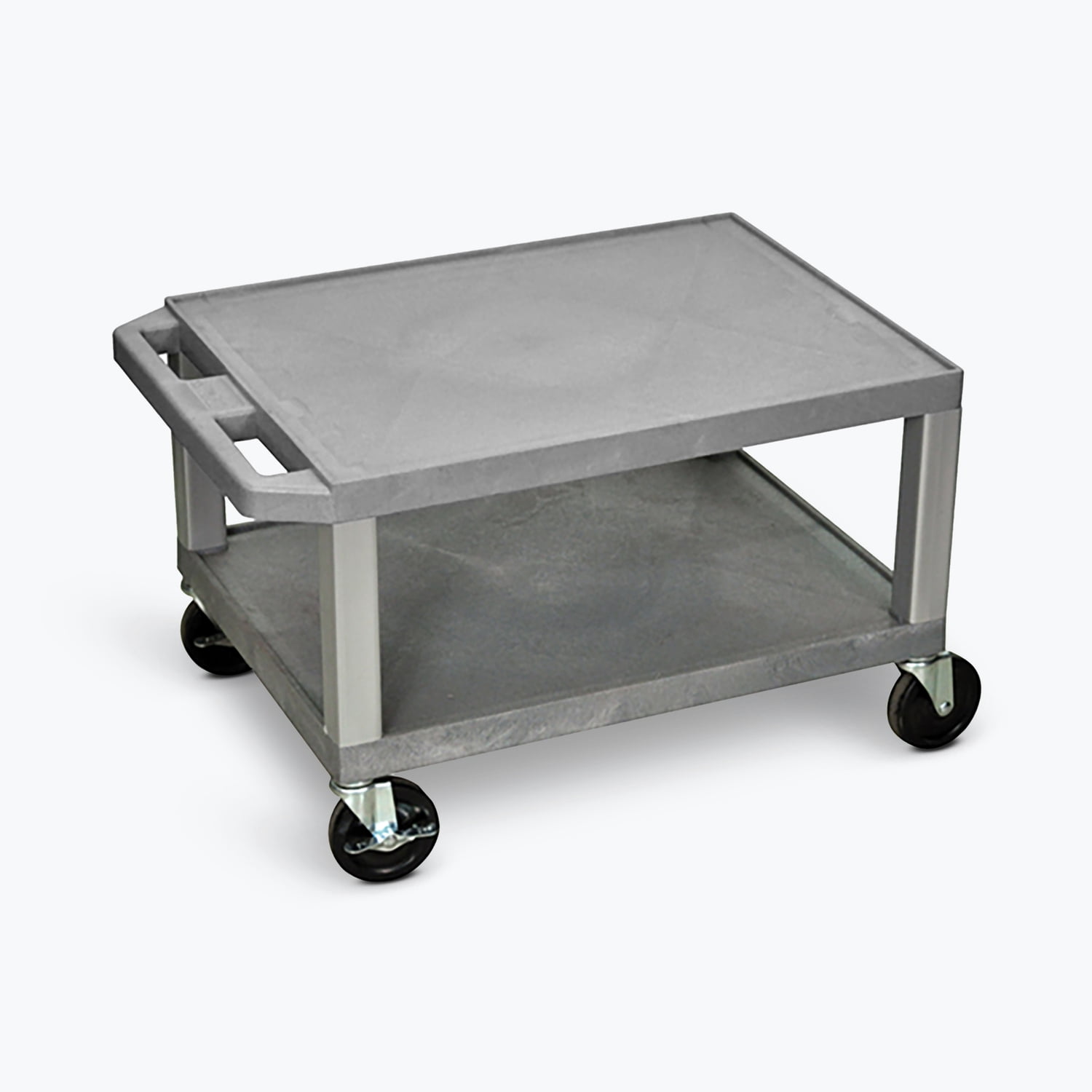 H. Wilson Tuffy Plastic 16" 2 Shelf Utility Cart Gray and Nickel Small ...