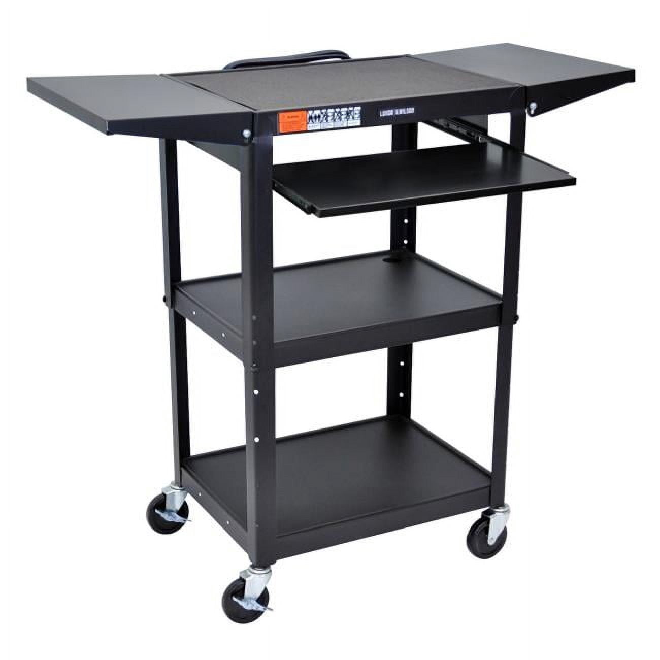 Luxor 18" x 24" Adjustable Height Metal Utility Cart With Pull Out ...