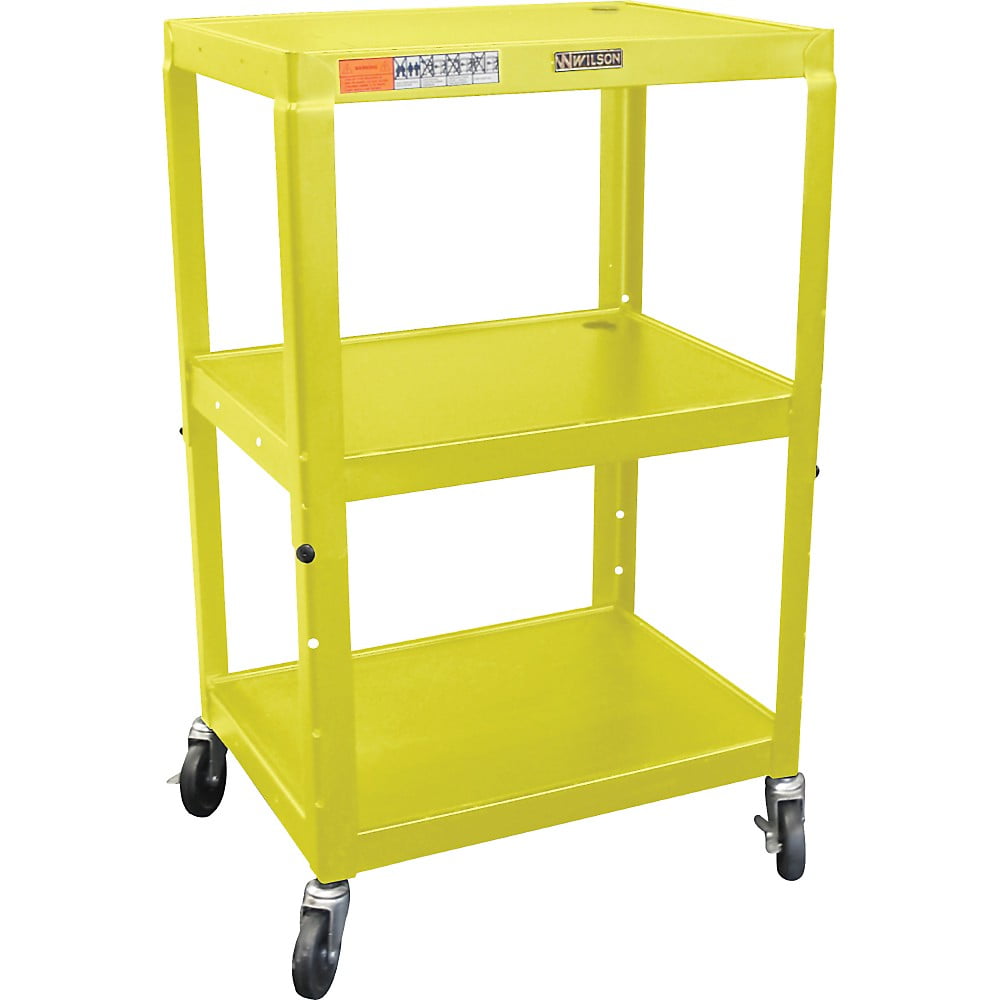Luxor 18" x 24" Adjustable Height Metal Utility Cart - Yellow - Walmart.com