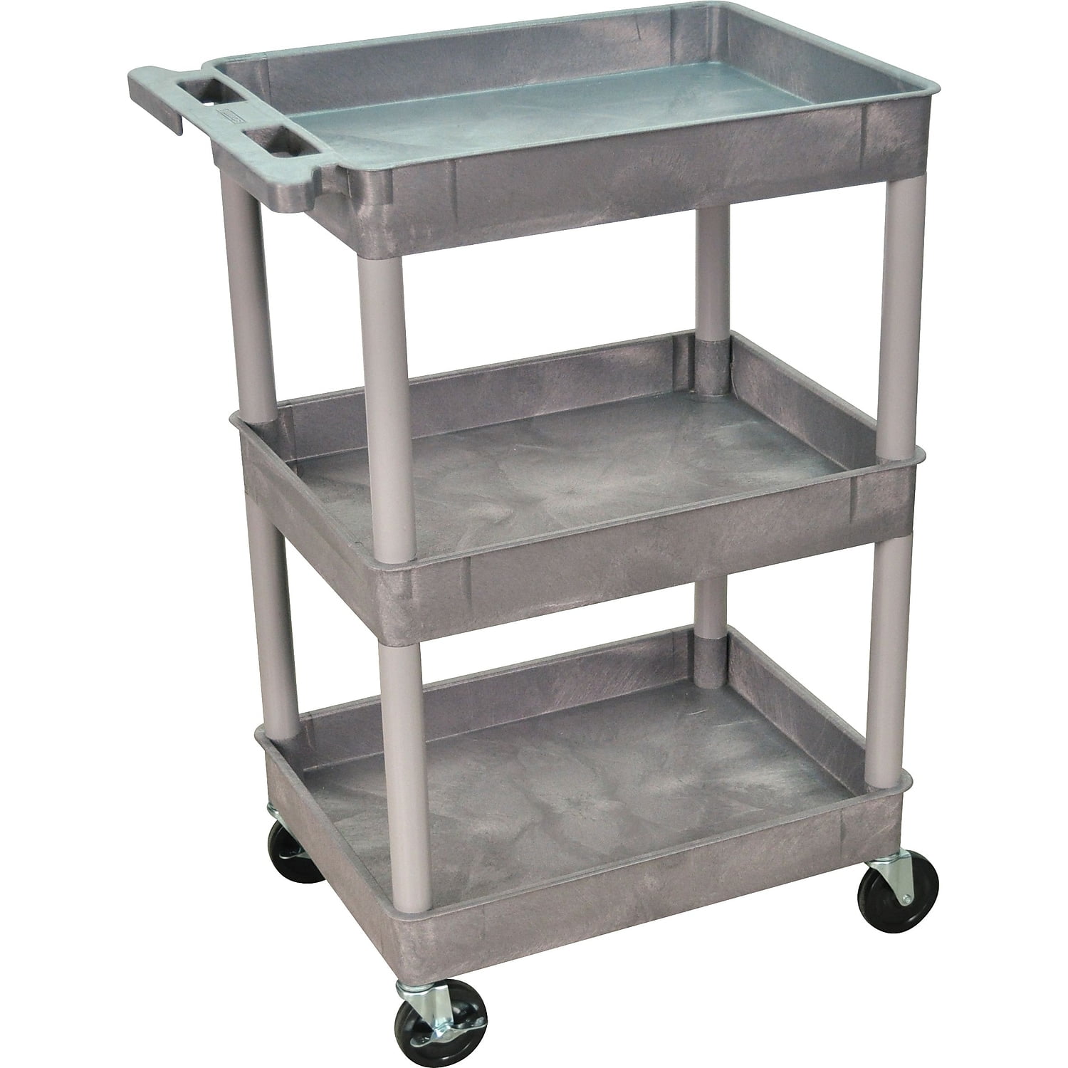 Luxor STC Series 36 1/2H 3 Shelves Tub Cart Gray STC111-G - Walmart.com