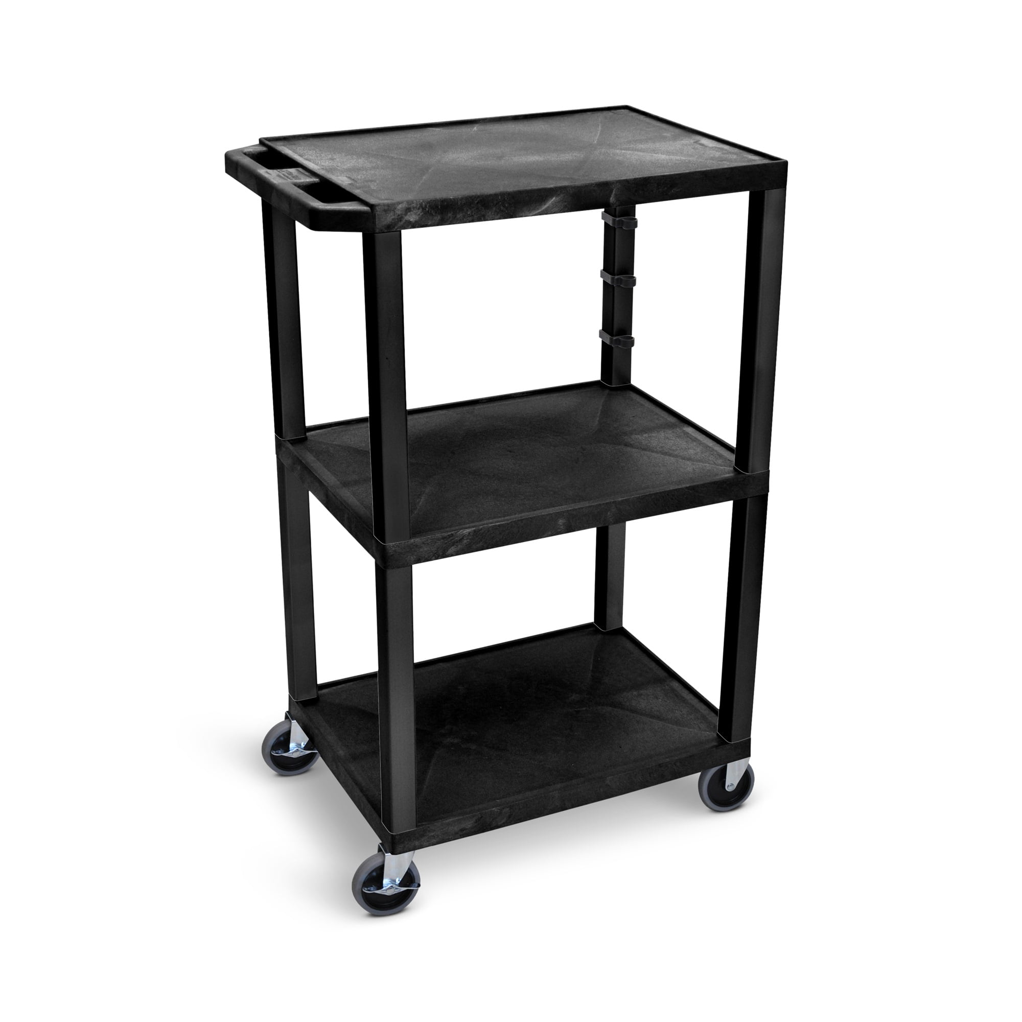 Luxor 18" x 24" Tuffy Three Shelf Flat Utility Cart With Electrical ...