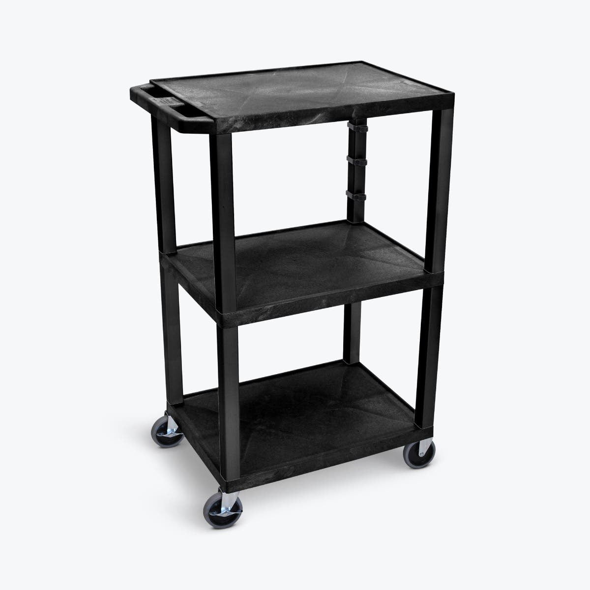 Luxor Tuffy 42" H Three-Shelf Multi-Purpose Utility Cart with Electric ...