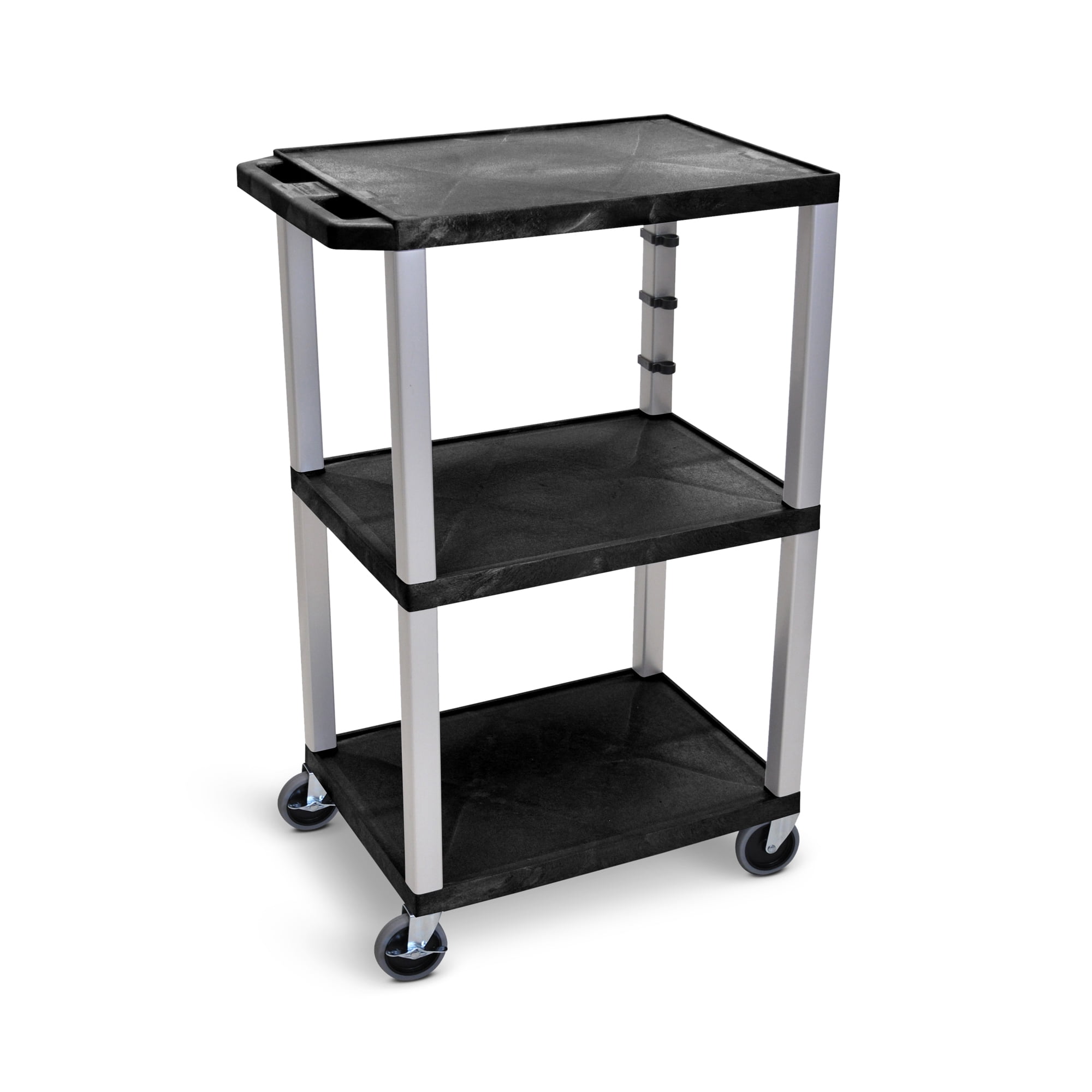 Luxor 18" x 24" Tuffy Three Shelf Flat Utility Cart With Electrical ...