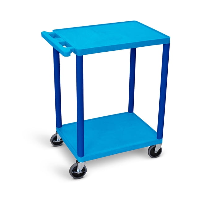 Luxor 18" x 24" Two Shelf Flat Utility Cart - Blue - Walmart.com
