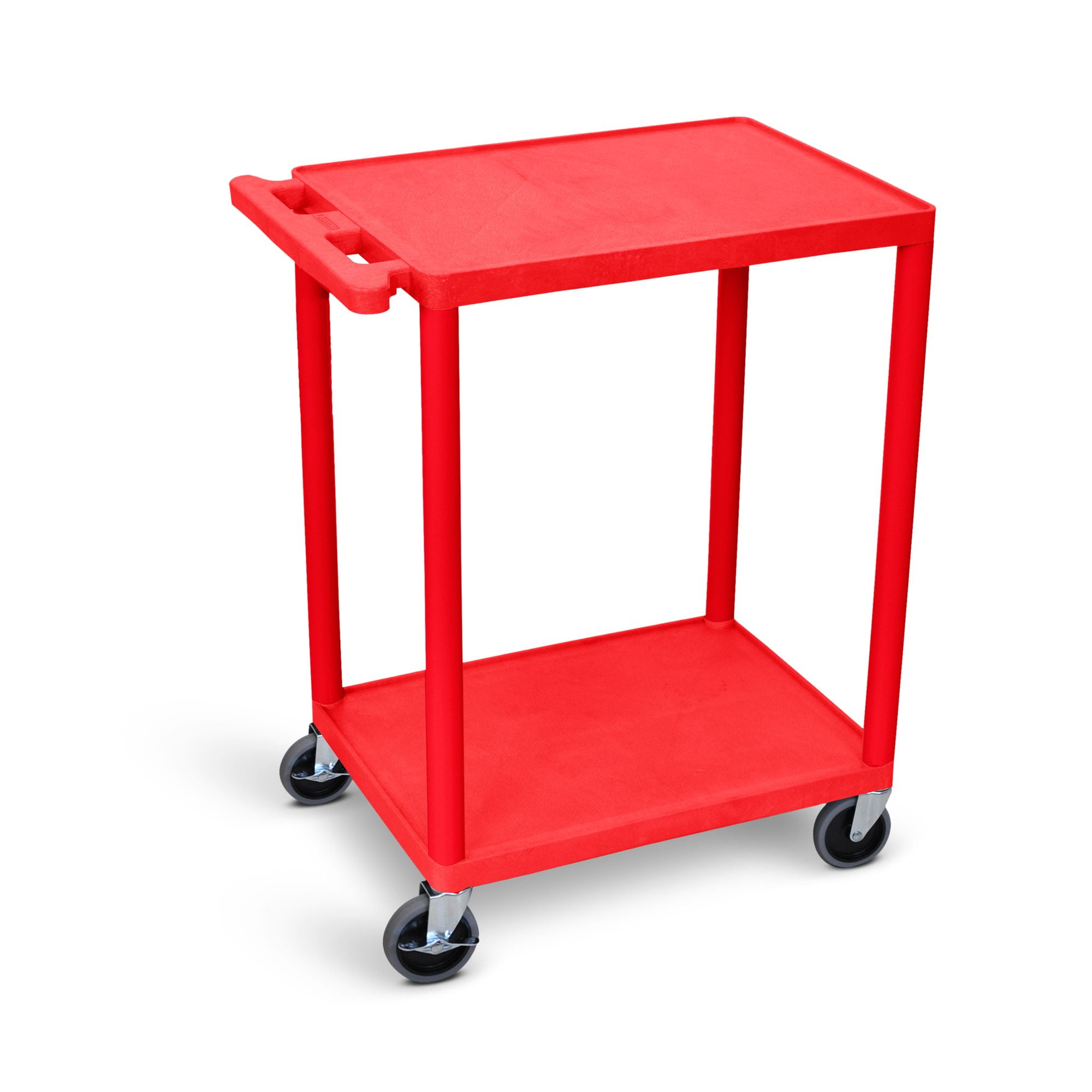 Luxor 18" x 24" Two Shelf Flat Utility Cart - Red - Walmart.com