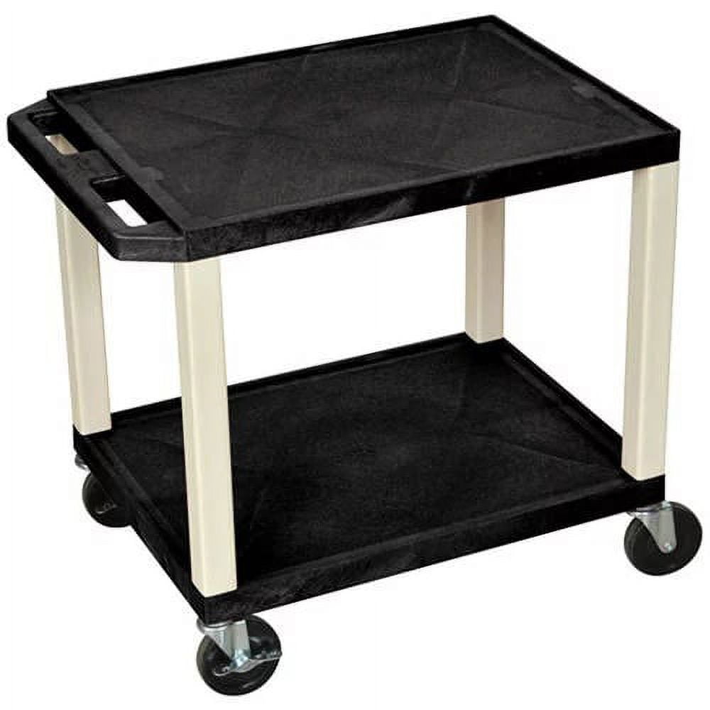 Luxor 18" x 24" x 26" Tuffy Two Shelf Flat Utility Cart With Electrical ...
