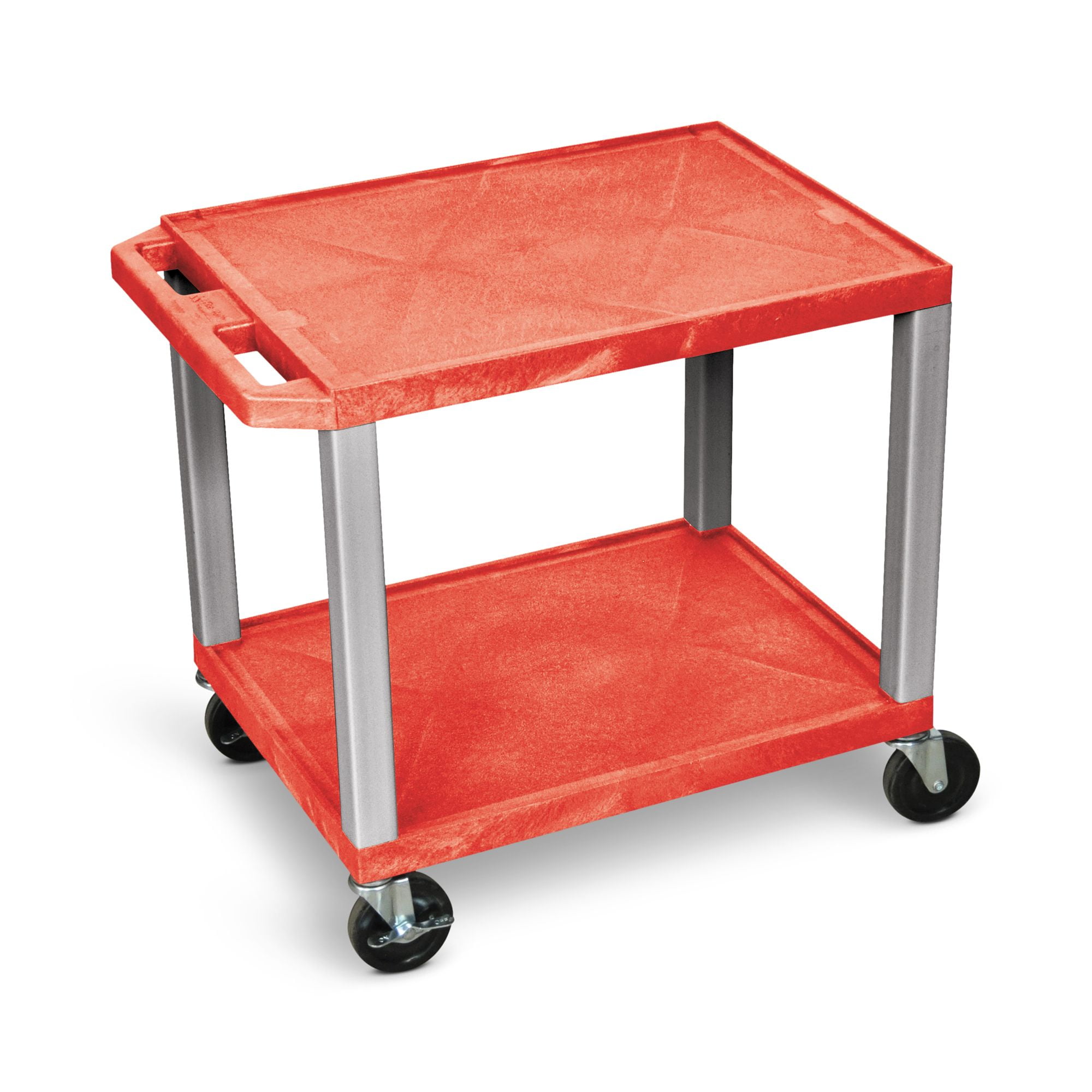 Luxor 18" x 24" x 26" Tuffy Two Shelf Flat Utility Cart With Electrical ...